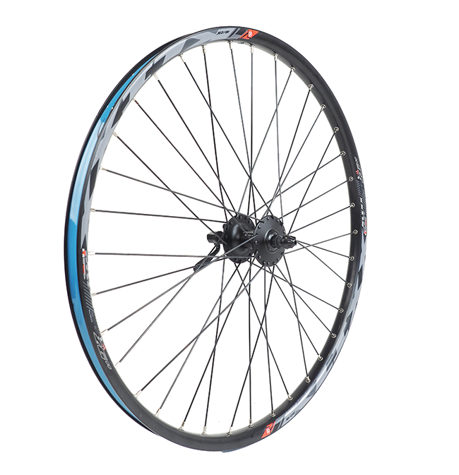 Front wheel spoking with front hub skid brakes